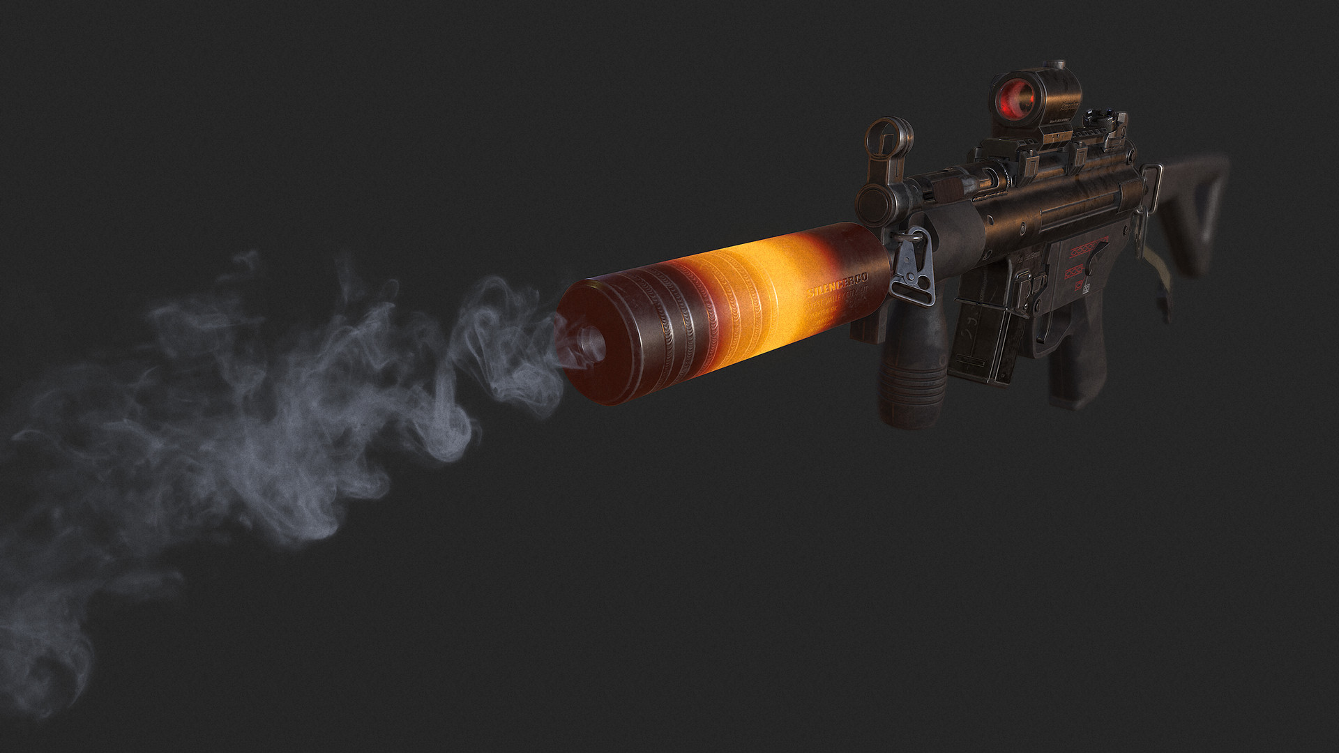 ArtStation - MP5 silencer in action.