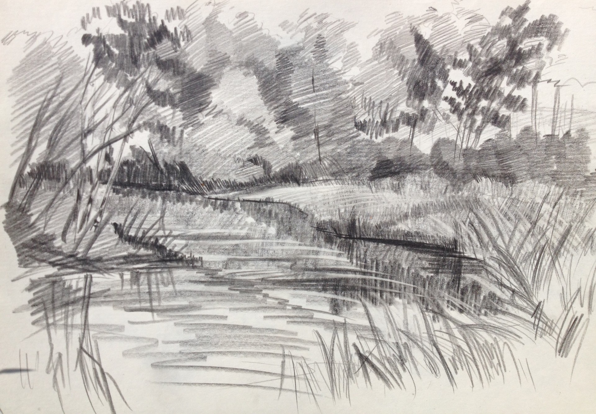Charcoal Landscape Sketches