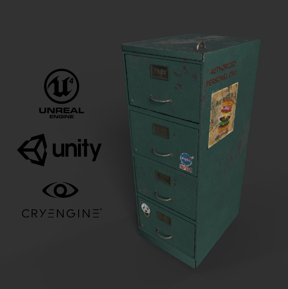 ArtStation - FILE CABINET LOW POLY