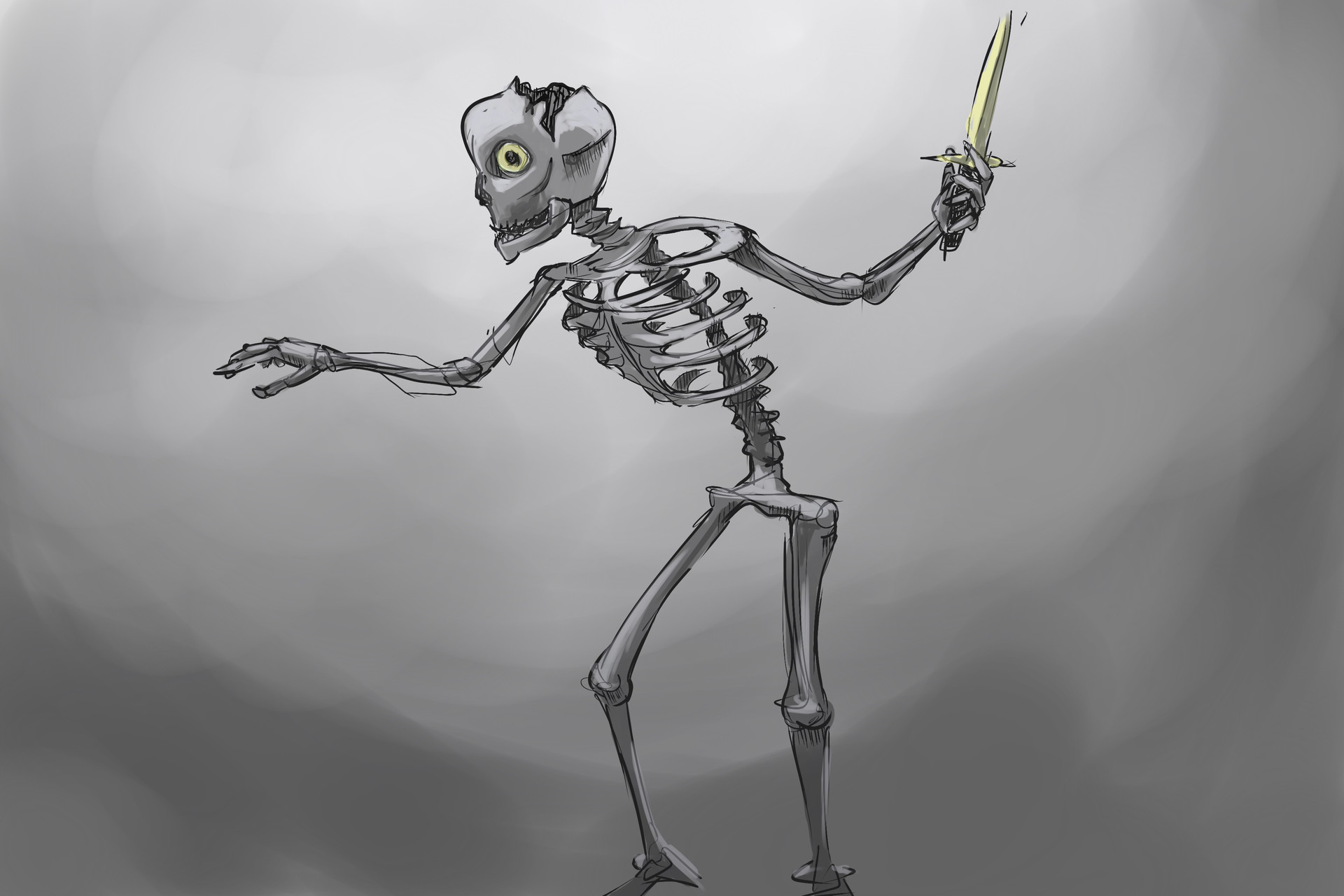 ArtStation - Sceleton sketch