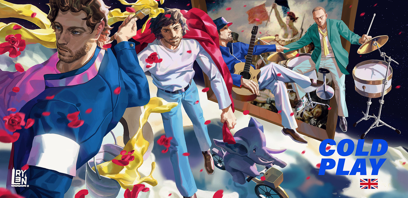 ArtStation - coldplay poster illustration