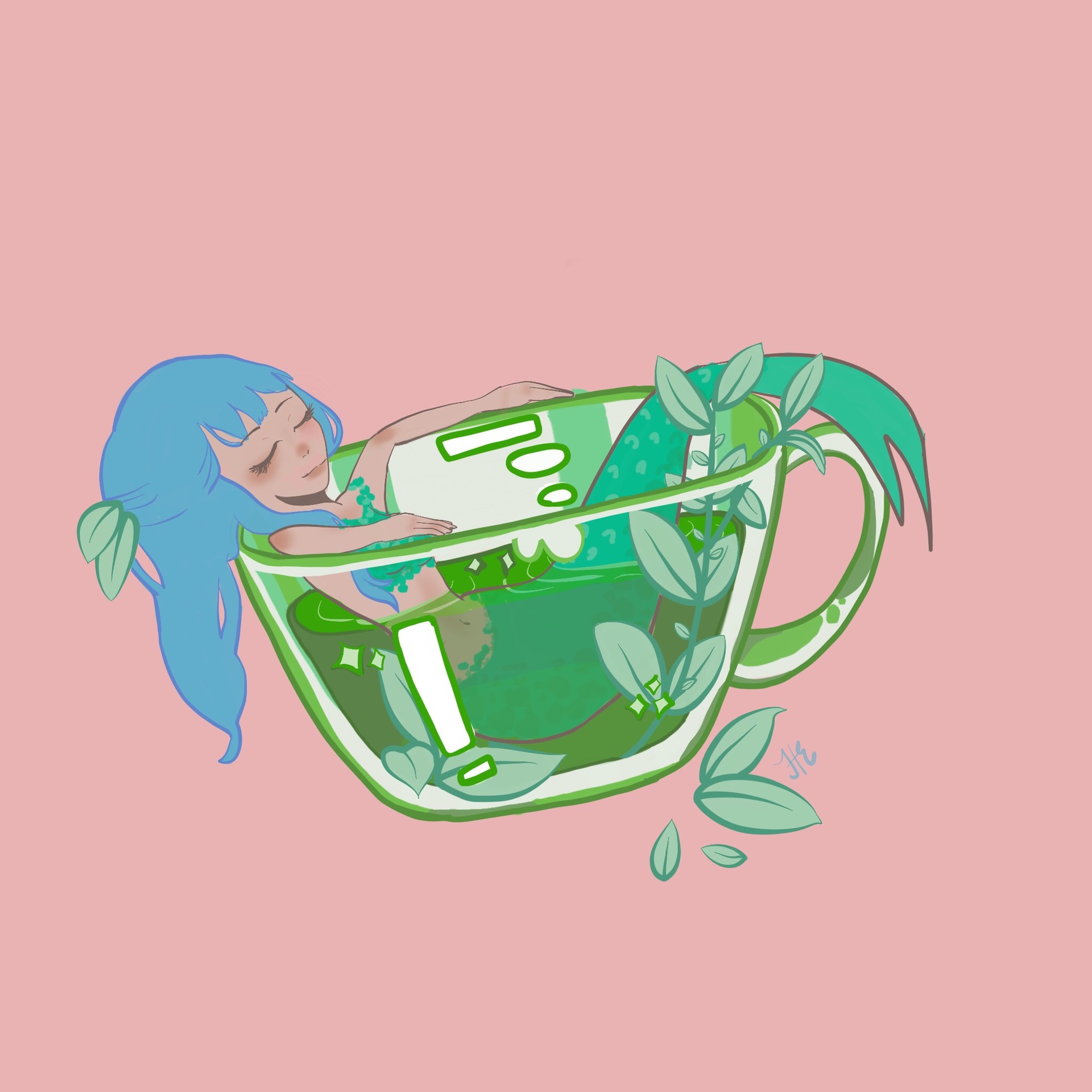 ArtStation - Green tea mermaid