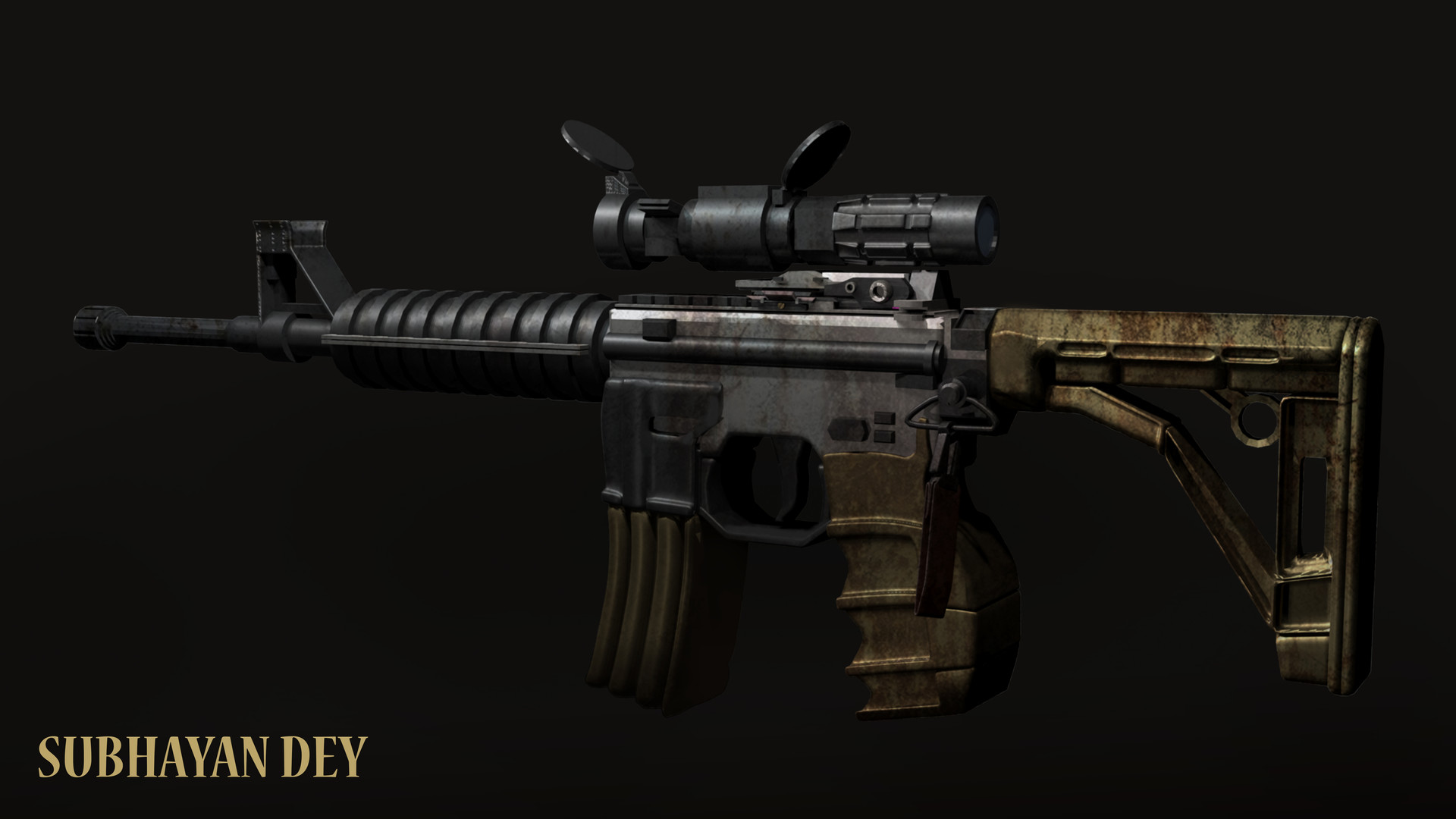 ArtStation - Machine Gun (3ds Max)