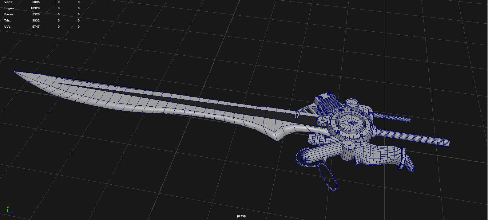 Gustavo Nunez - Final Fantasy 15 Weapon_Low and High Poly Mesh_Low Poly ...