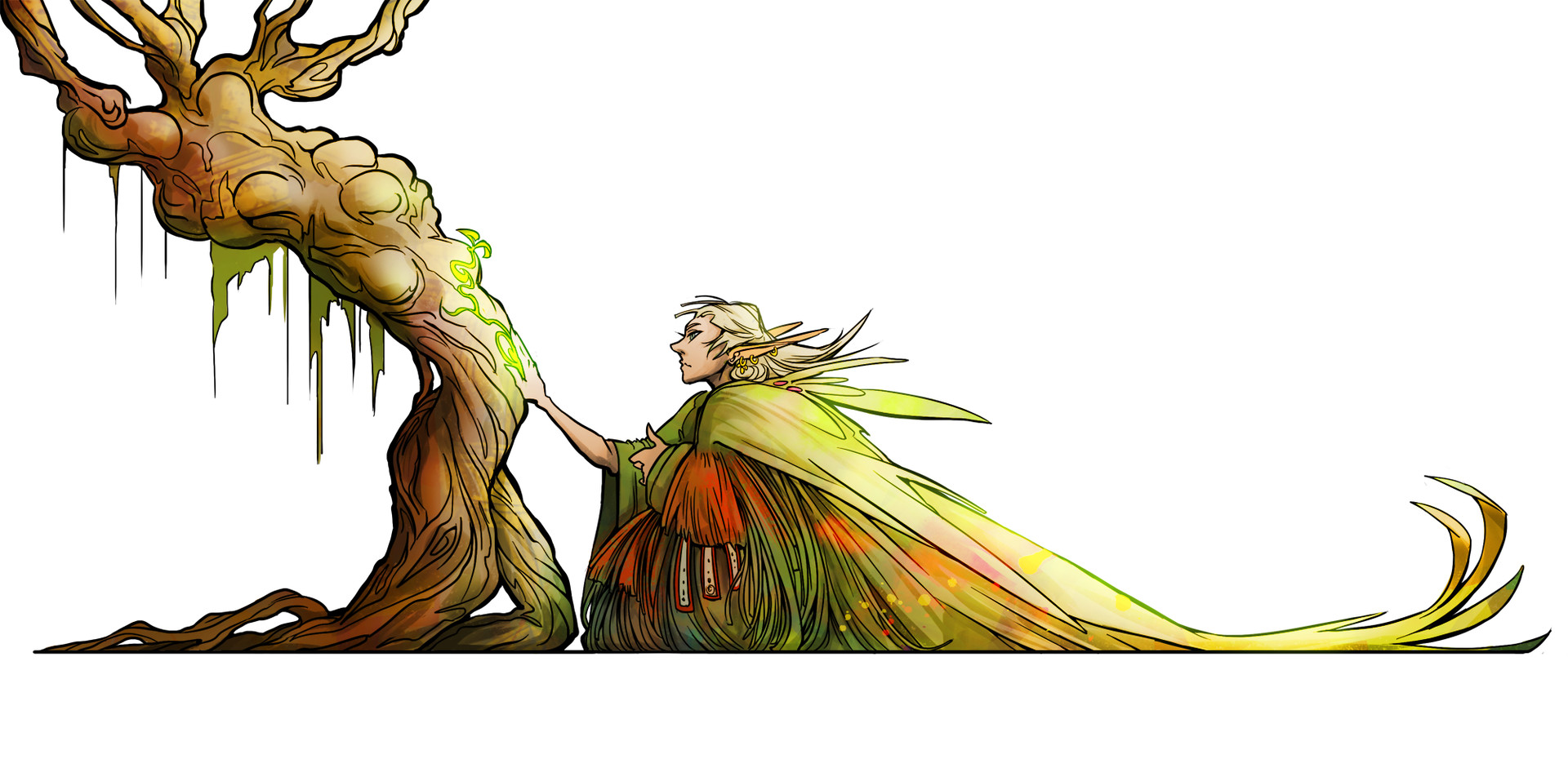 ArtStation - elf and tree
