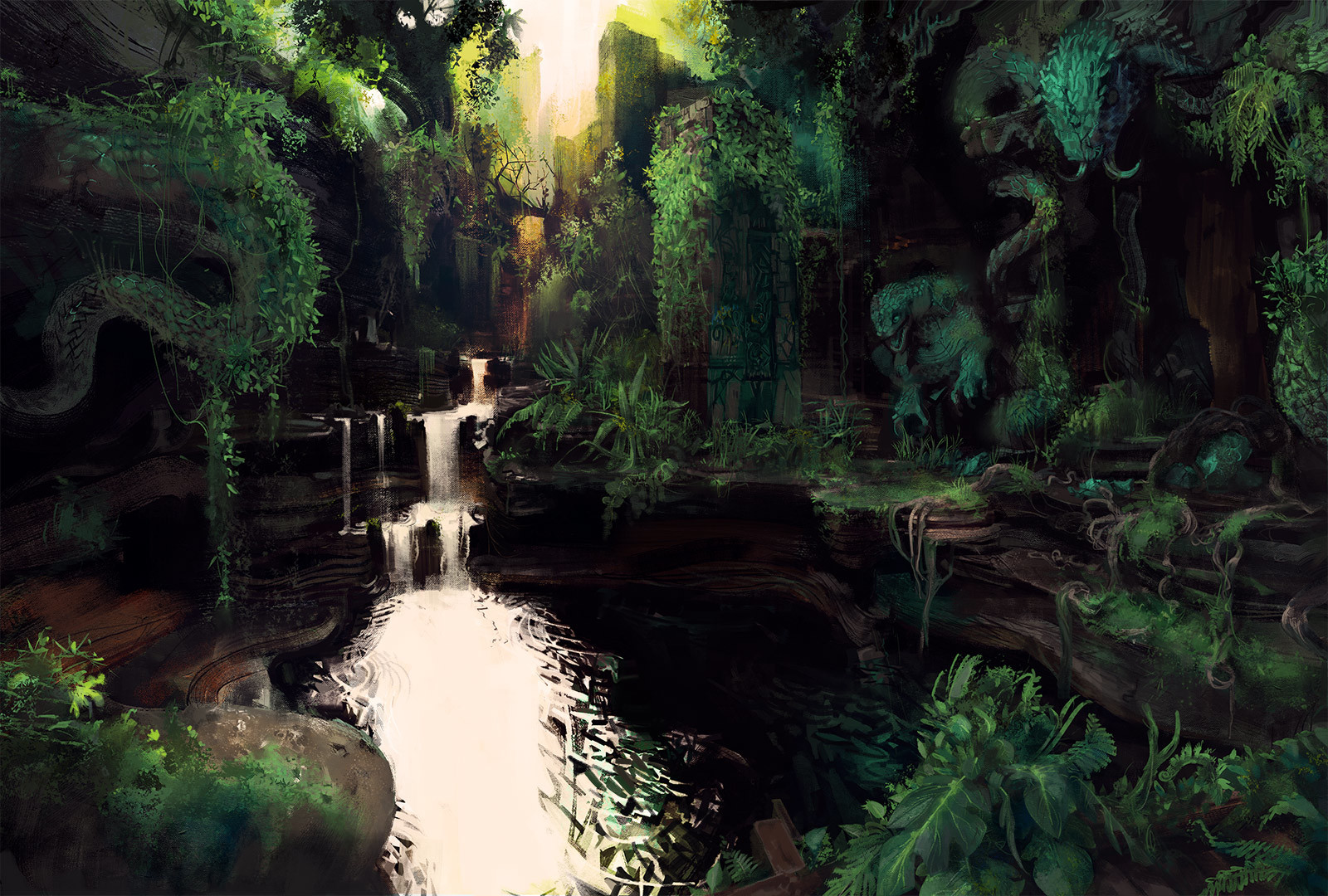 ArtStation - Ancient temple in forest