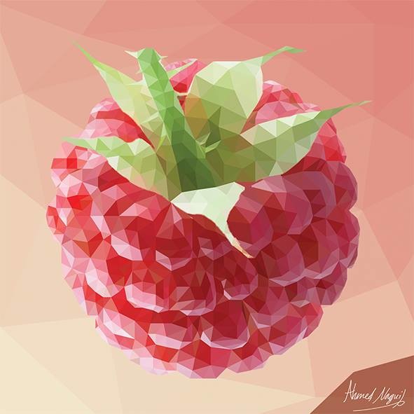 ArtStation - Polygonal Raspberry.