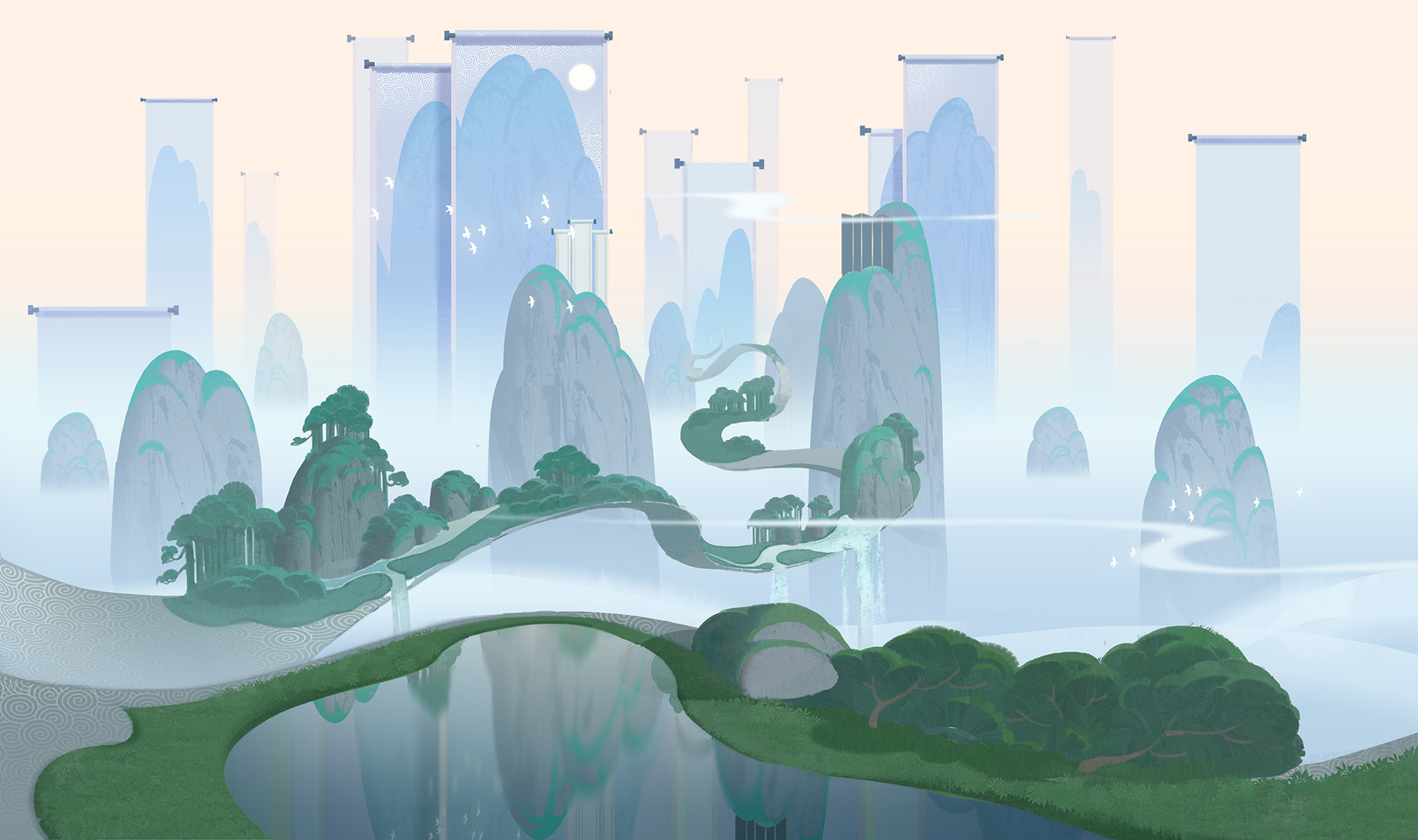 ArtStation - Background design for a reloading game