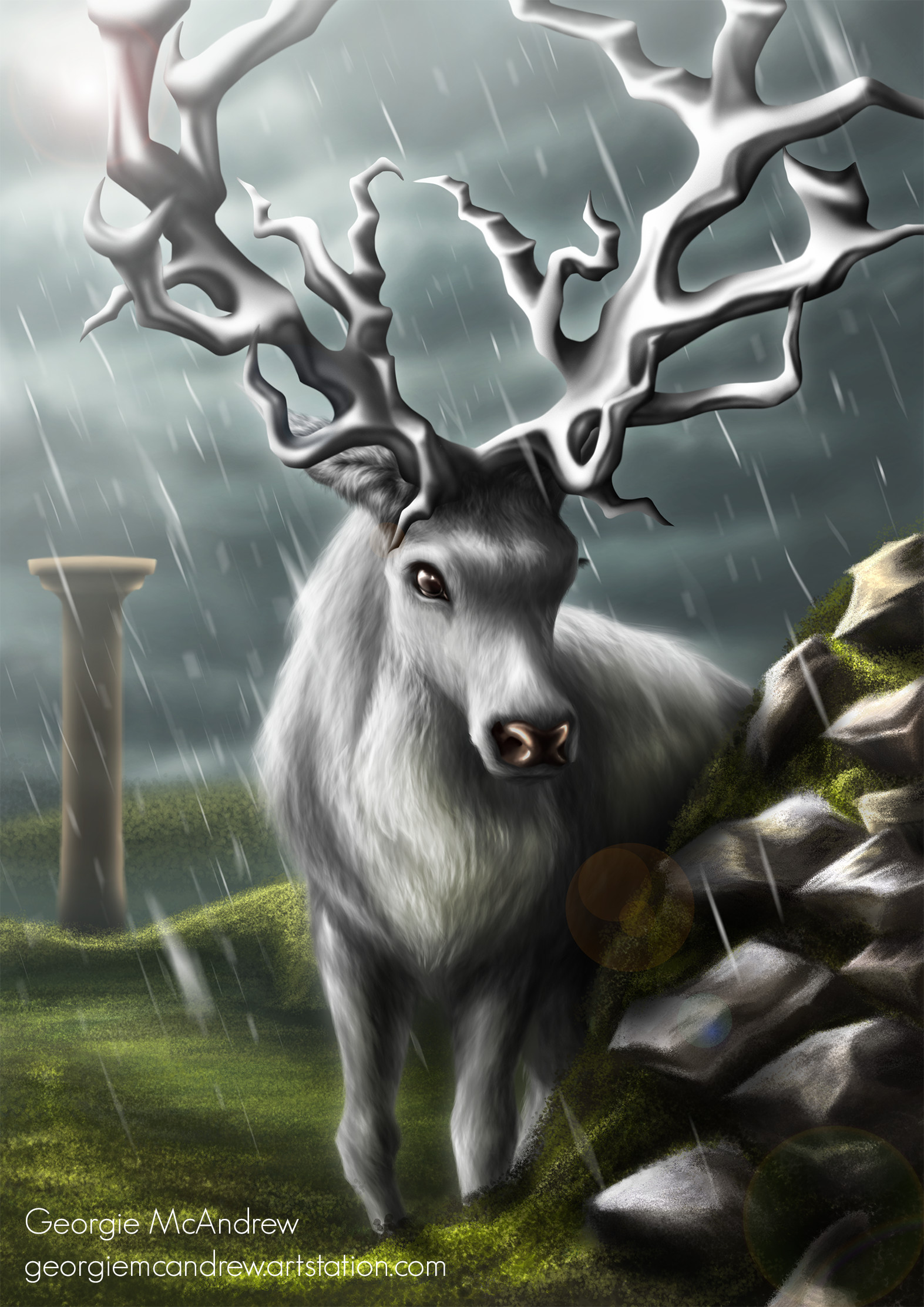 ArtStation - (A Level) The White Stag; Looking Into the Roman Ruins