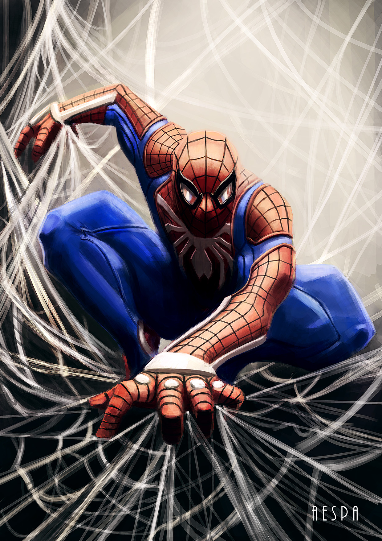 [Fan Art] I updated my "WebSlinger" painting : r/SpidermanPS4