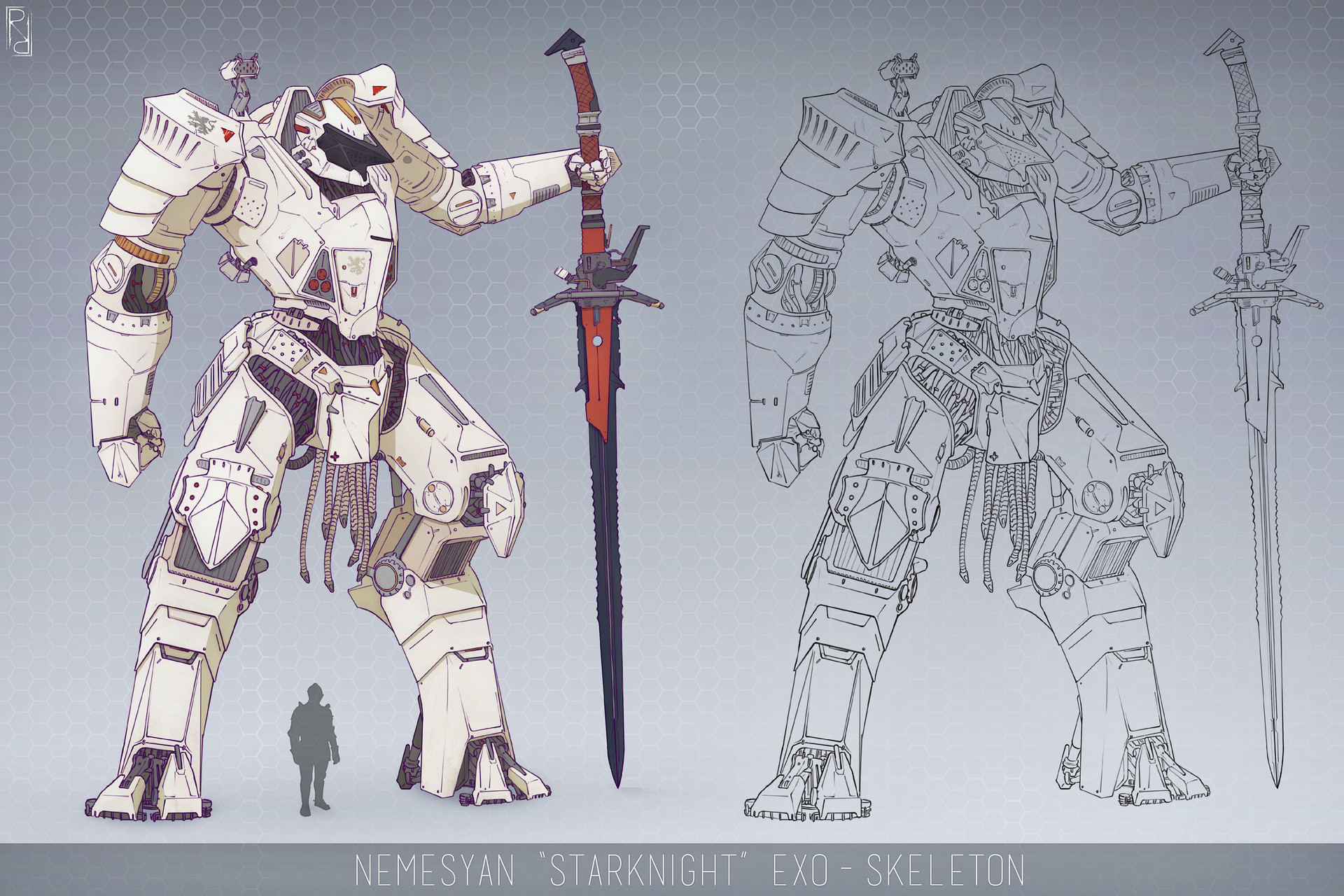 ArtStation - Nemesya : 'Starknight' Battle Exo-skeleton