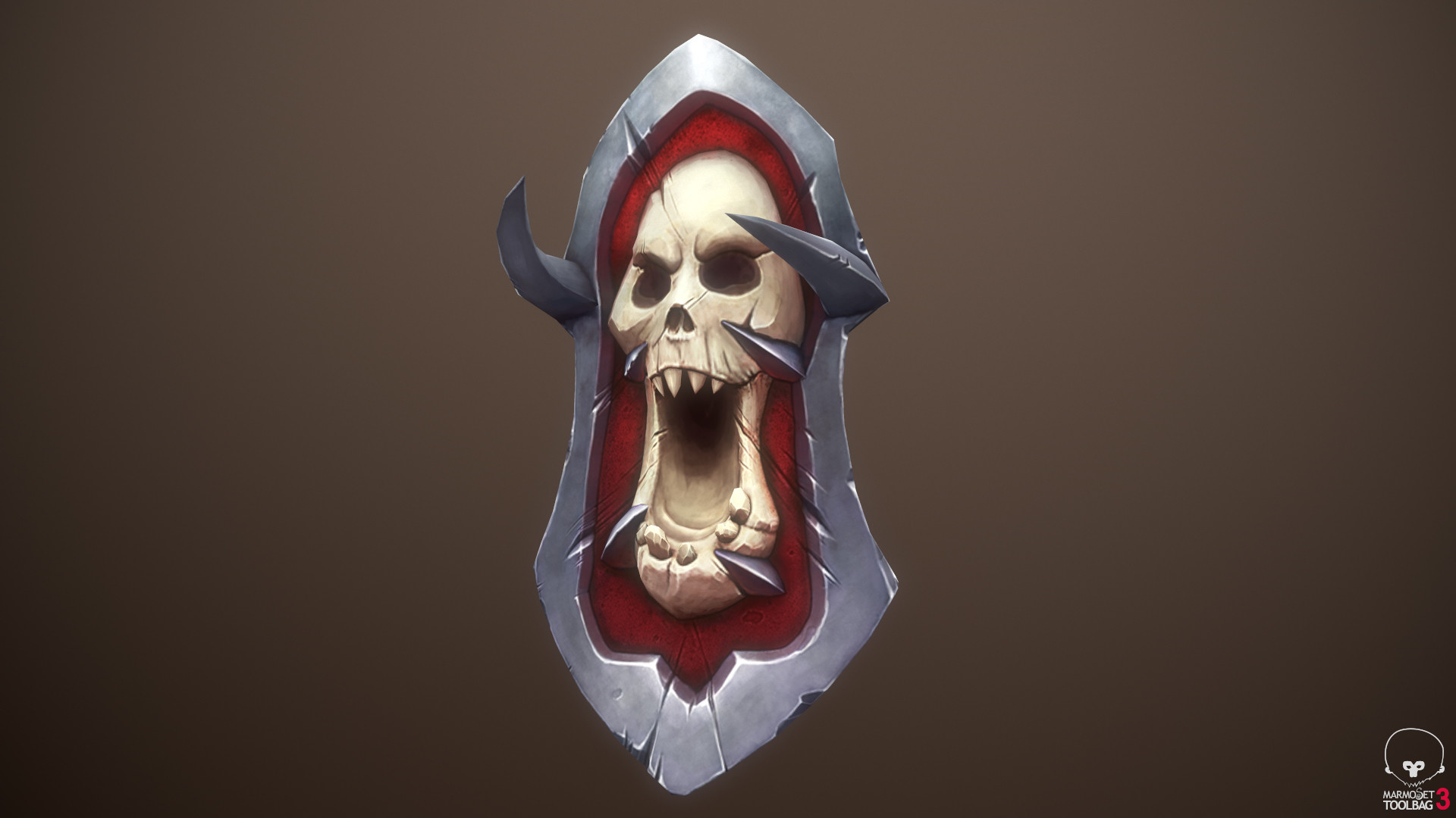ArtStation - Handpainted skull shield