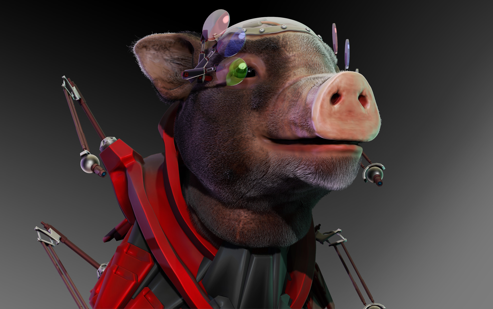 ArtStation - Micro Chip - A Cybernetic Micro Pig