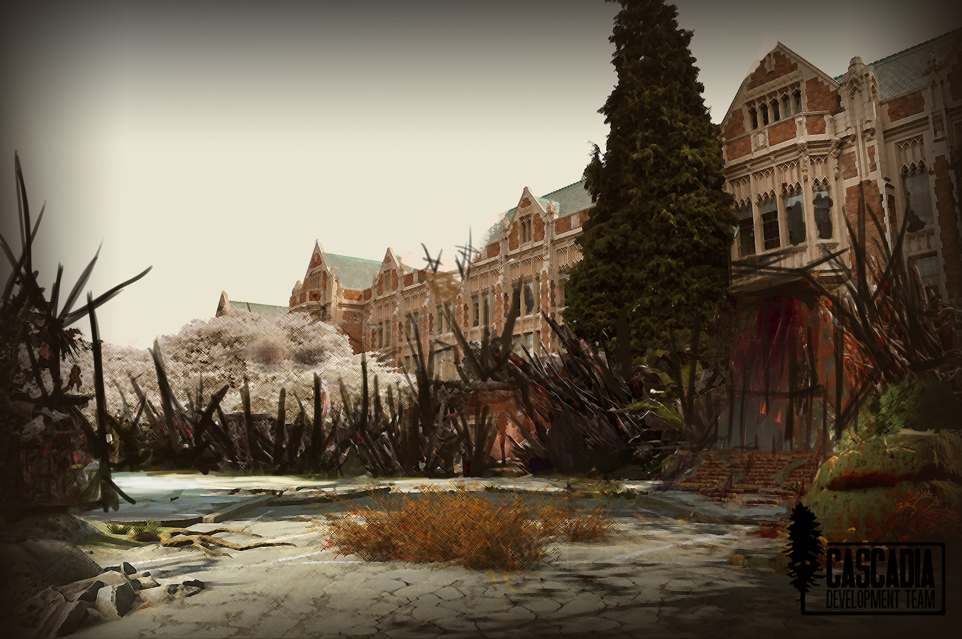 ArtStation - Seattle University Fallout Cascadia day and night