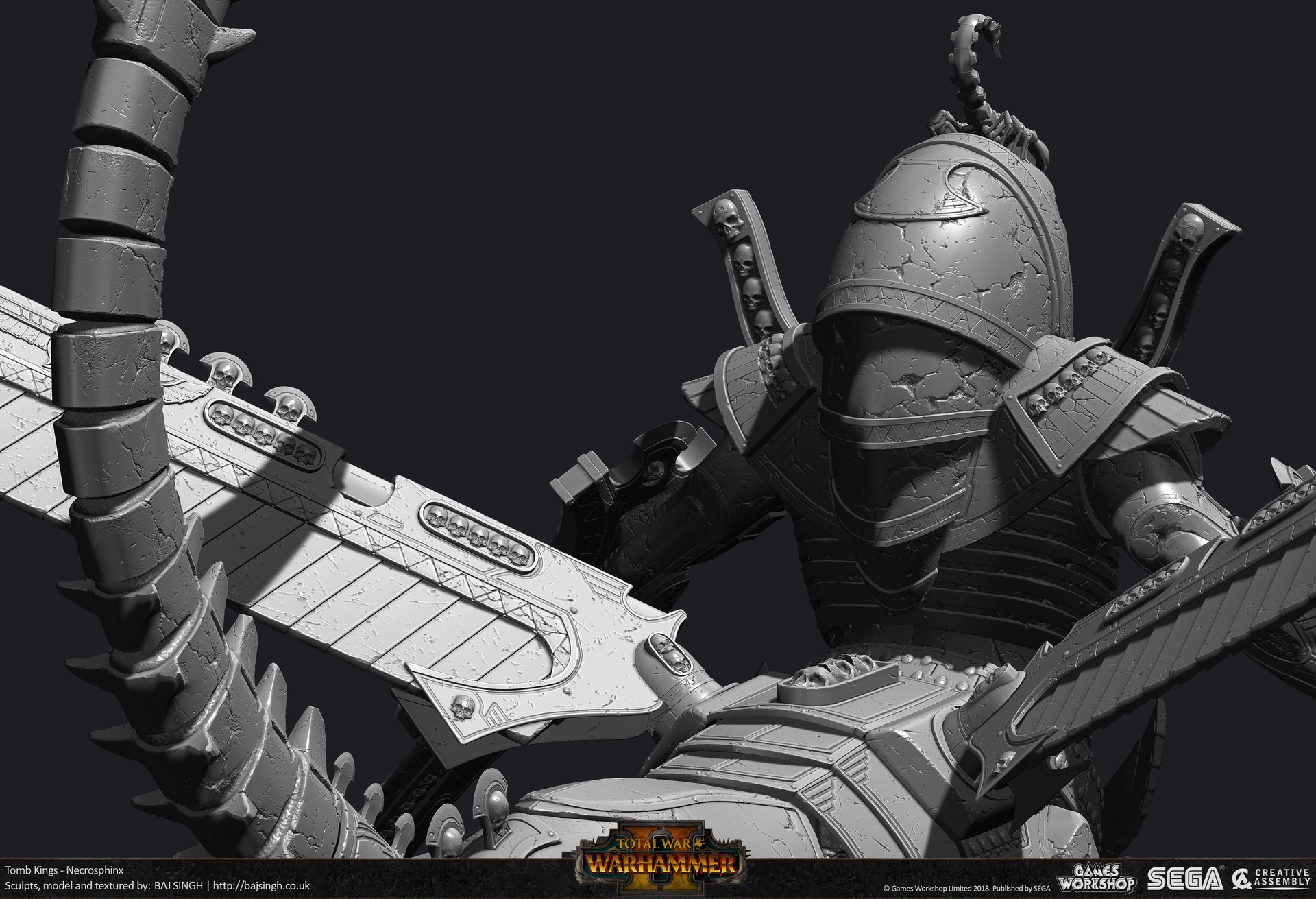 Art of Baj - "Necrosphinx": Total War: Warhammer 2 - Tomb Kings DLC.