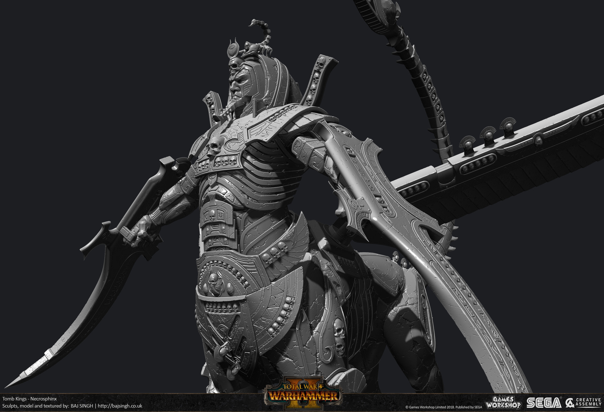 Art of Baj - "Necrosphinx": Total War: Warhammer 2 - Tomb Kings DLC.