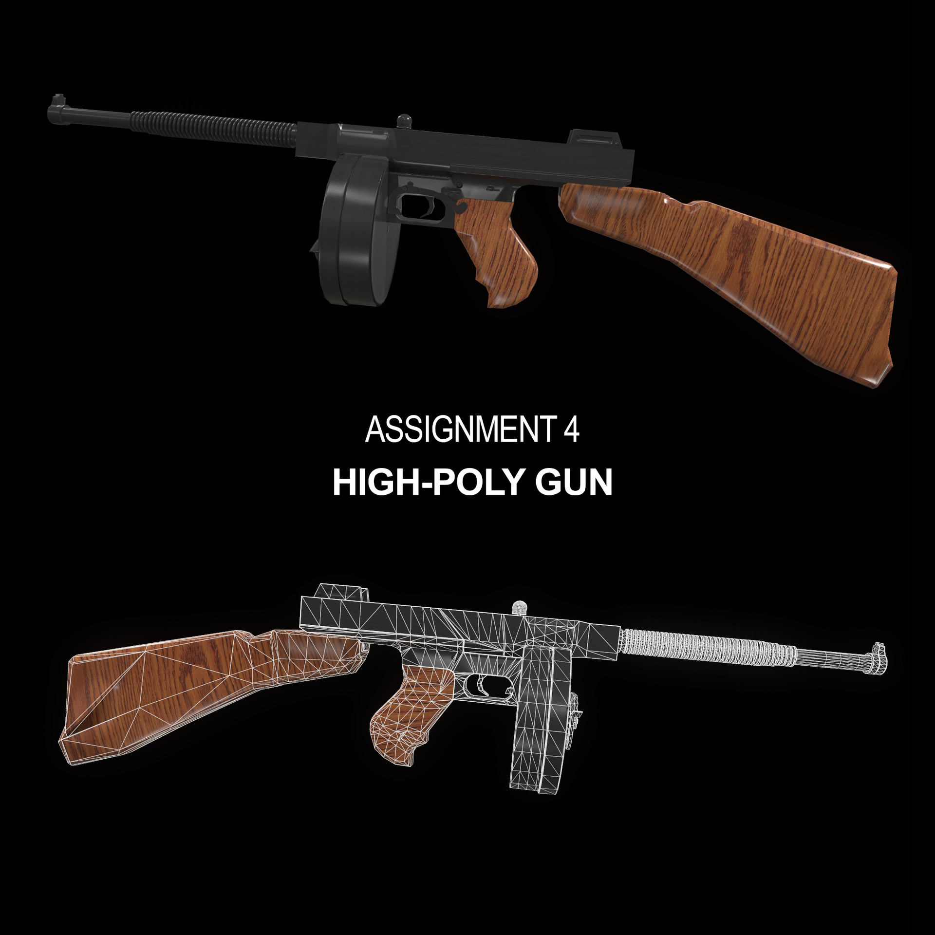 ArtStation - Assignment 4 - High-poly Gun