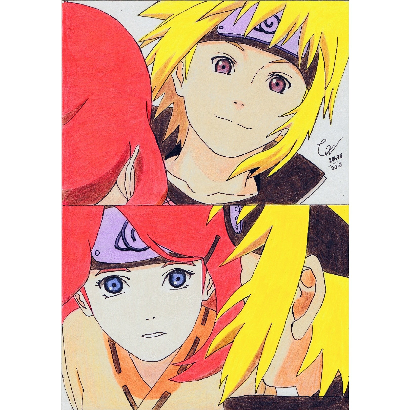 Minato And Kushina Drawing