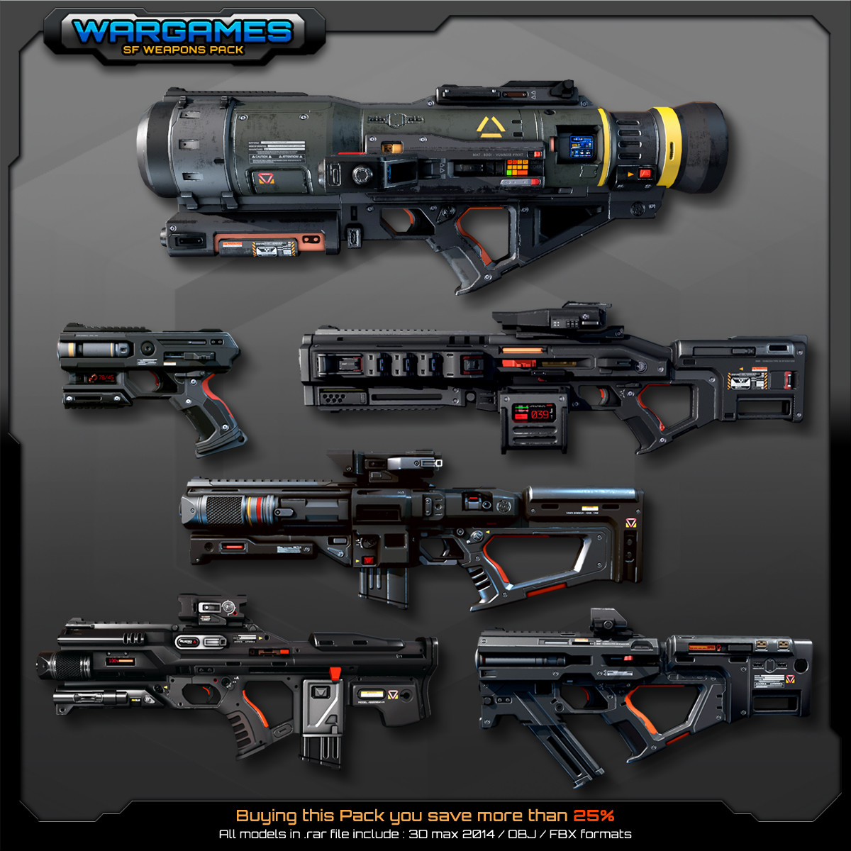 ArtStation - 6 SF Weapons Pack