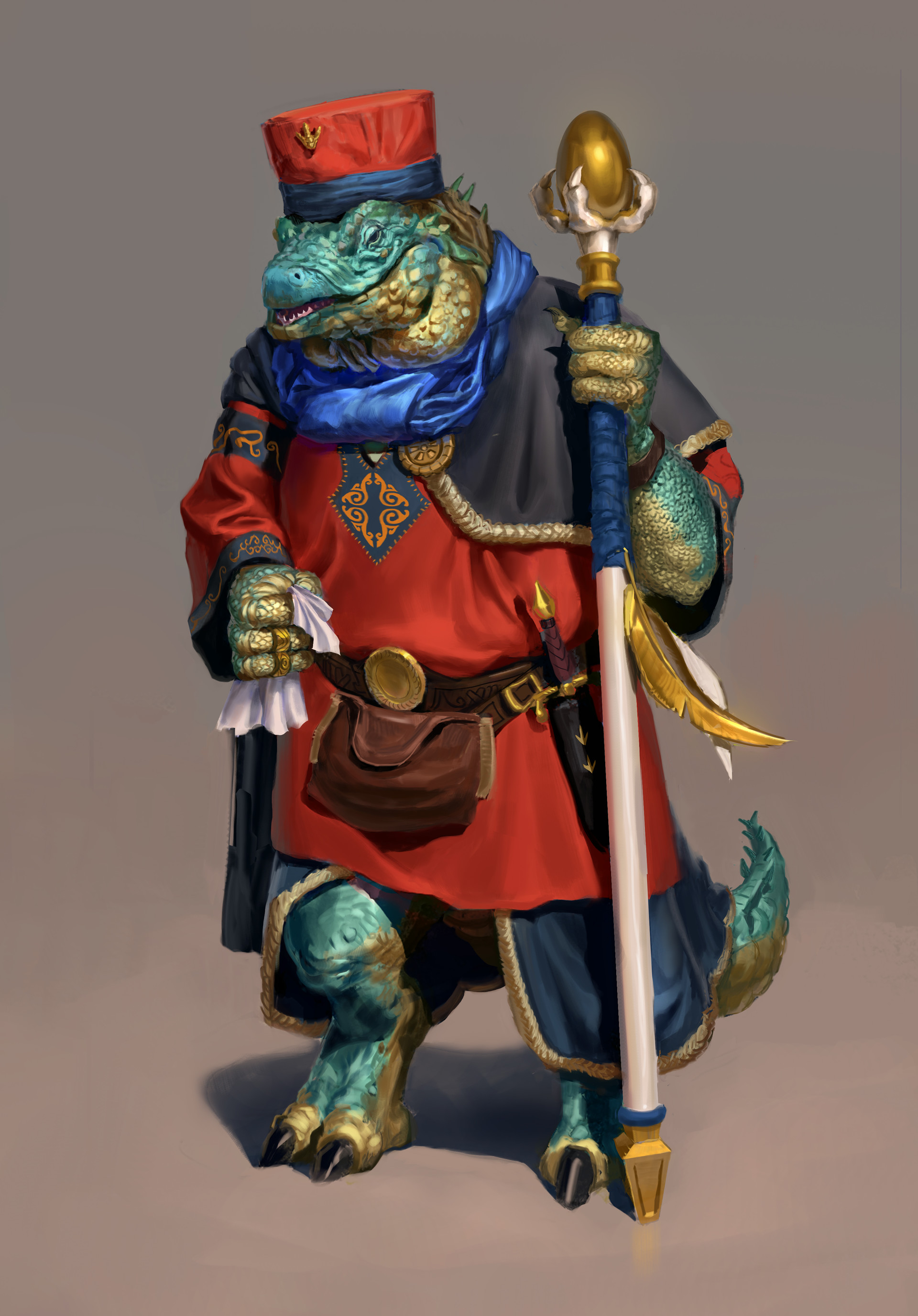 ArtStation - Lizard Wizard! Or Priest? Or some rich guy.