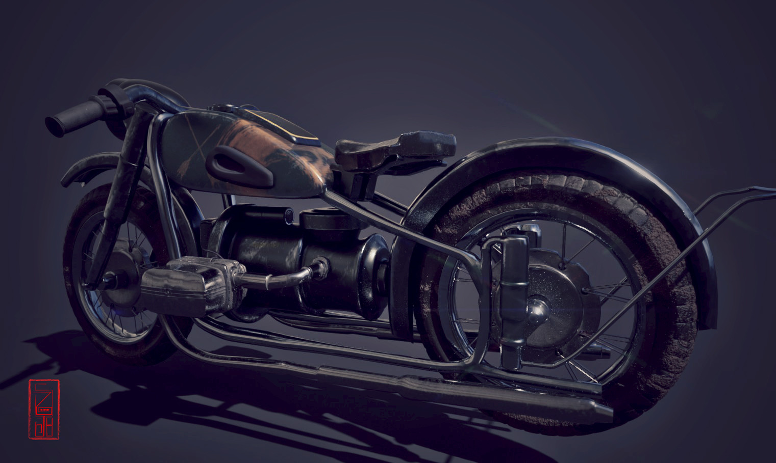 ArtStation - Retro Motorcycle