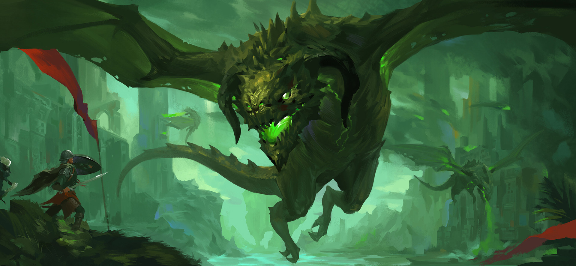 ArtStation - The attack of the Dragon