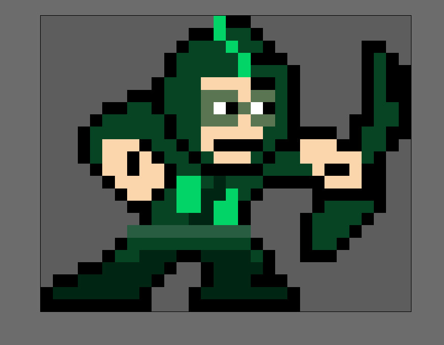 ArtStation - MegaMan styled Green Arrow pixel Art.