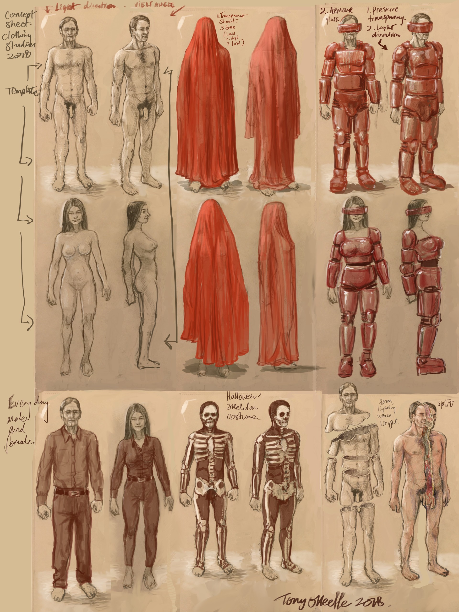 ArtStation - Character design/concept design study sheet 2018