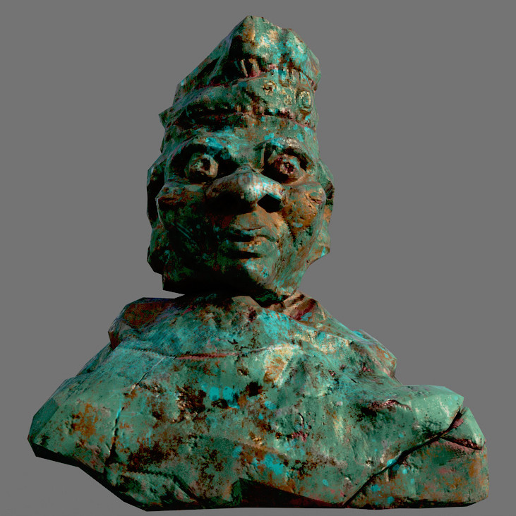 ArtStation - Weathered Blue- Green Copper Statue