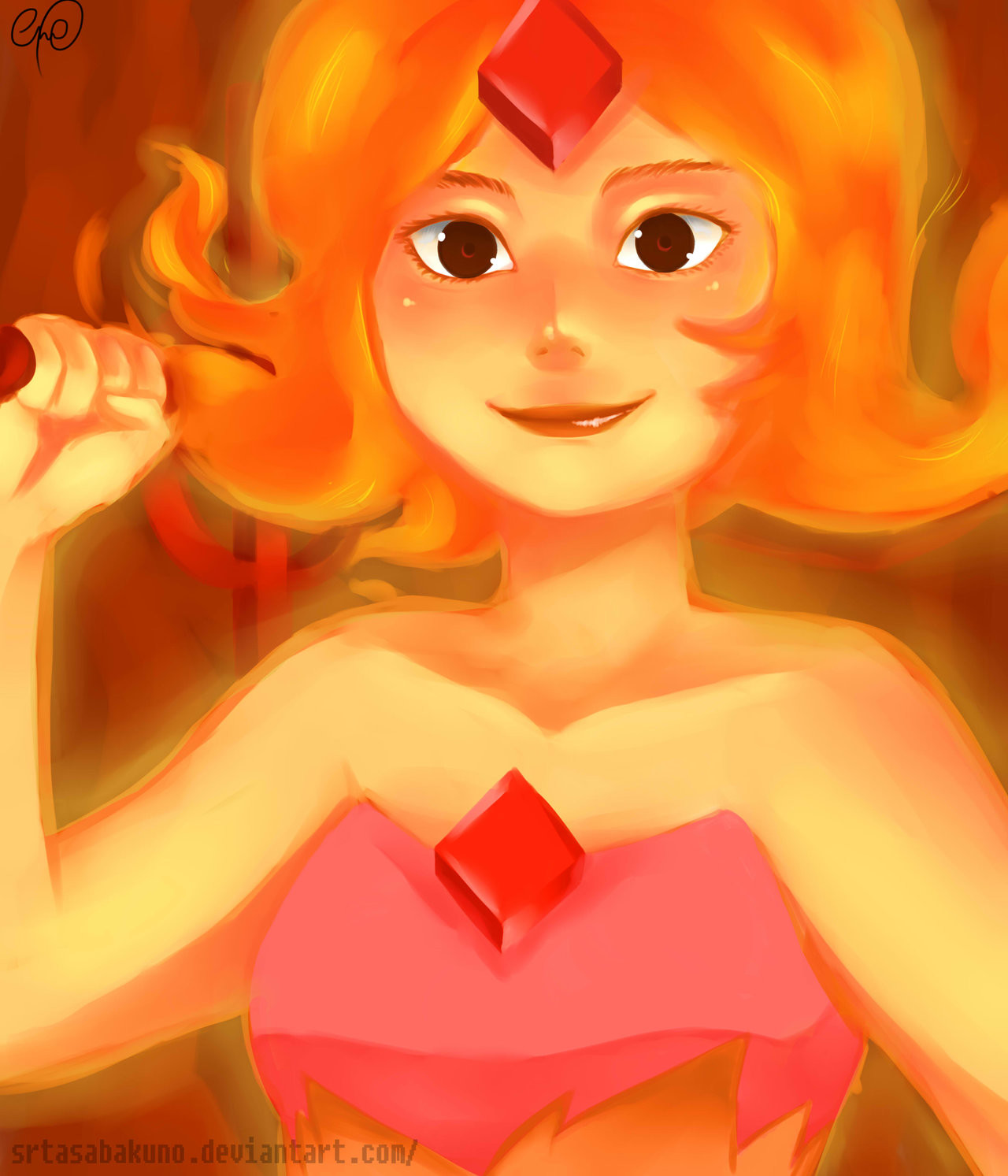Artstation Flame Princess Adventure Time Fanart 2017