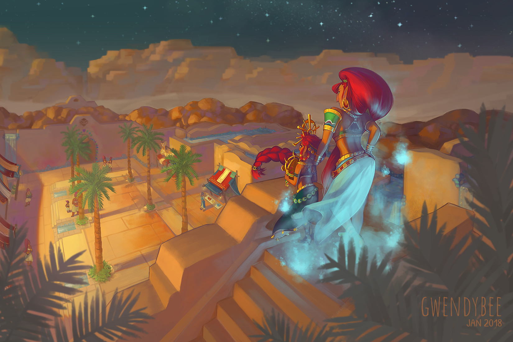 ArtStation - Overlooking Gerudo Town