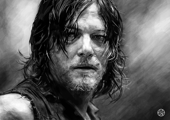 Wandelende Dode Daryl Stencil