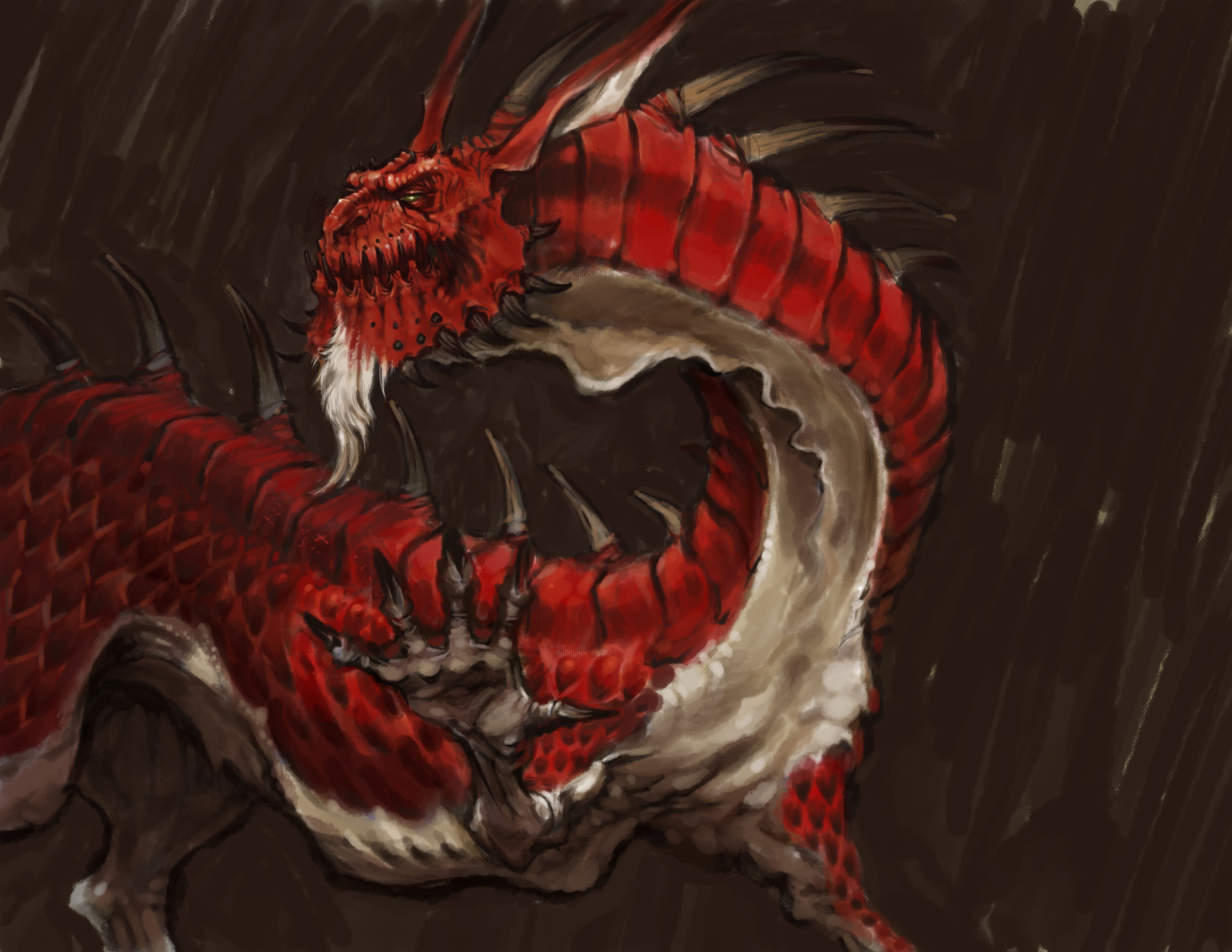 A sketch - red dragon by David (D.M.) Cornish : r/dragons