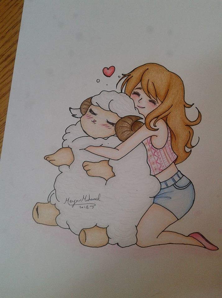 ArtStation - girl with sheep