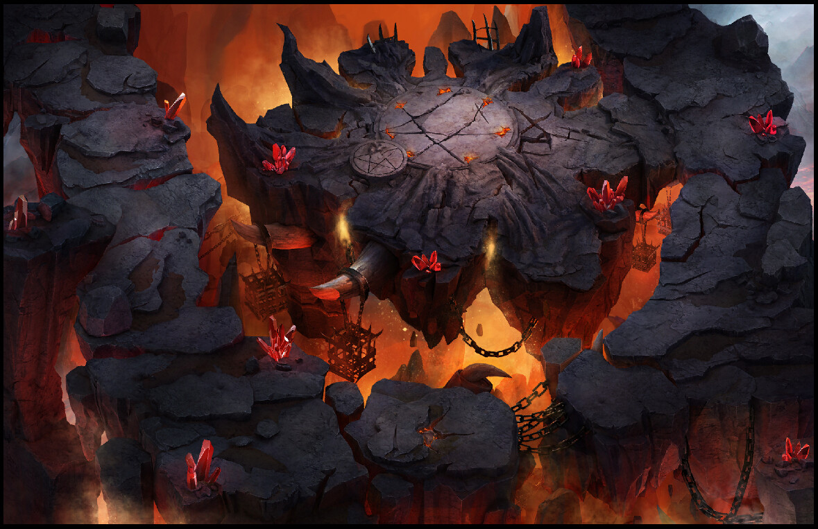 ArtStation - Flaming Mountains Flame Island