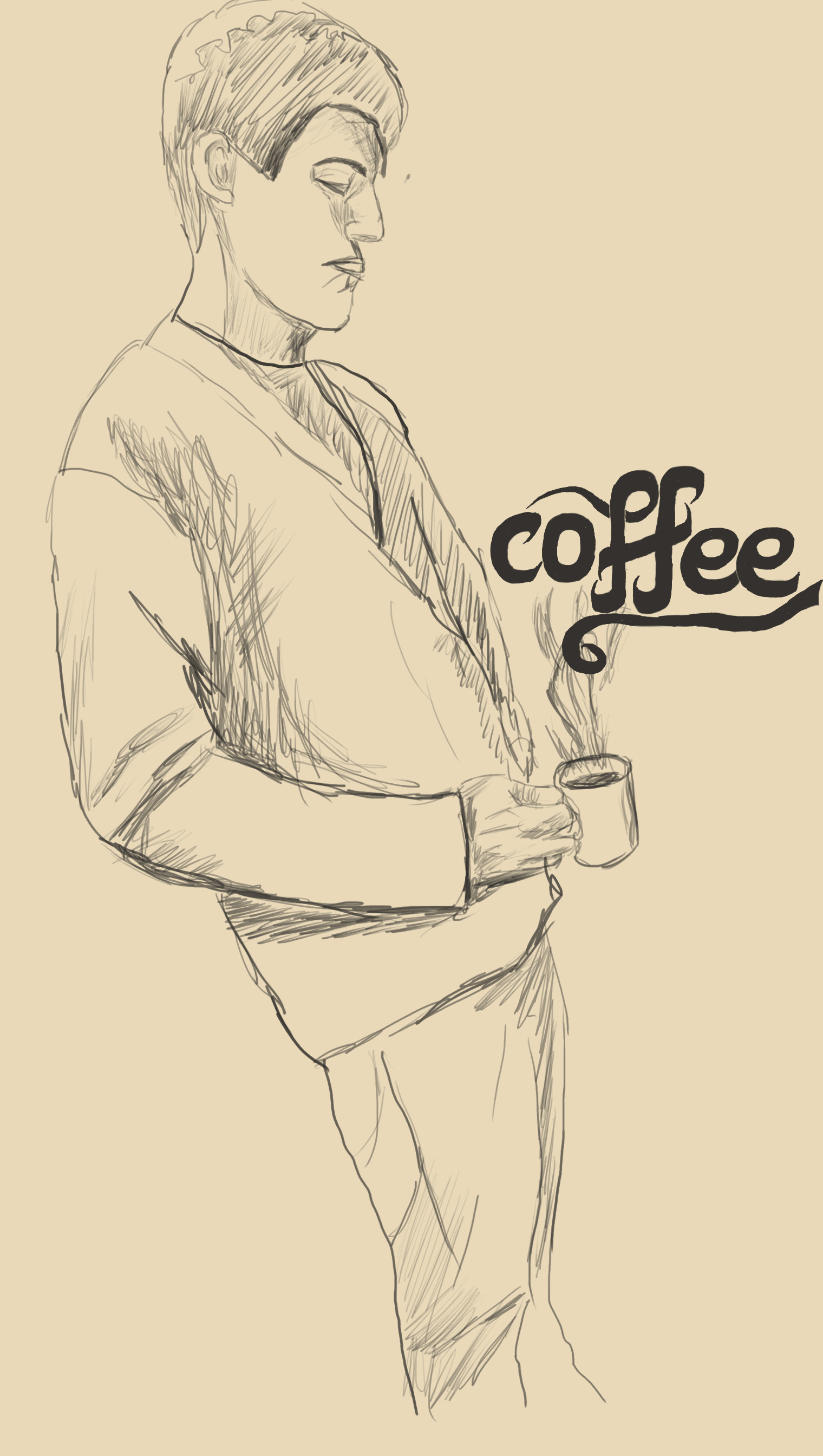 ArtStation - Coffee Avatar Line Sketch