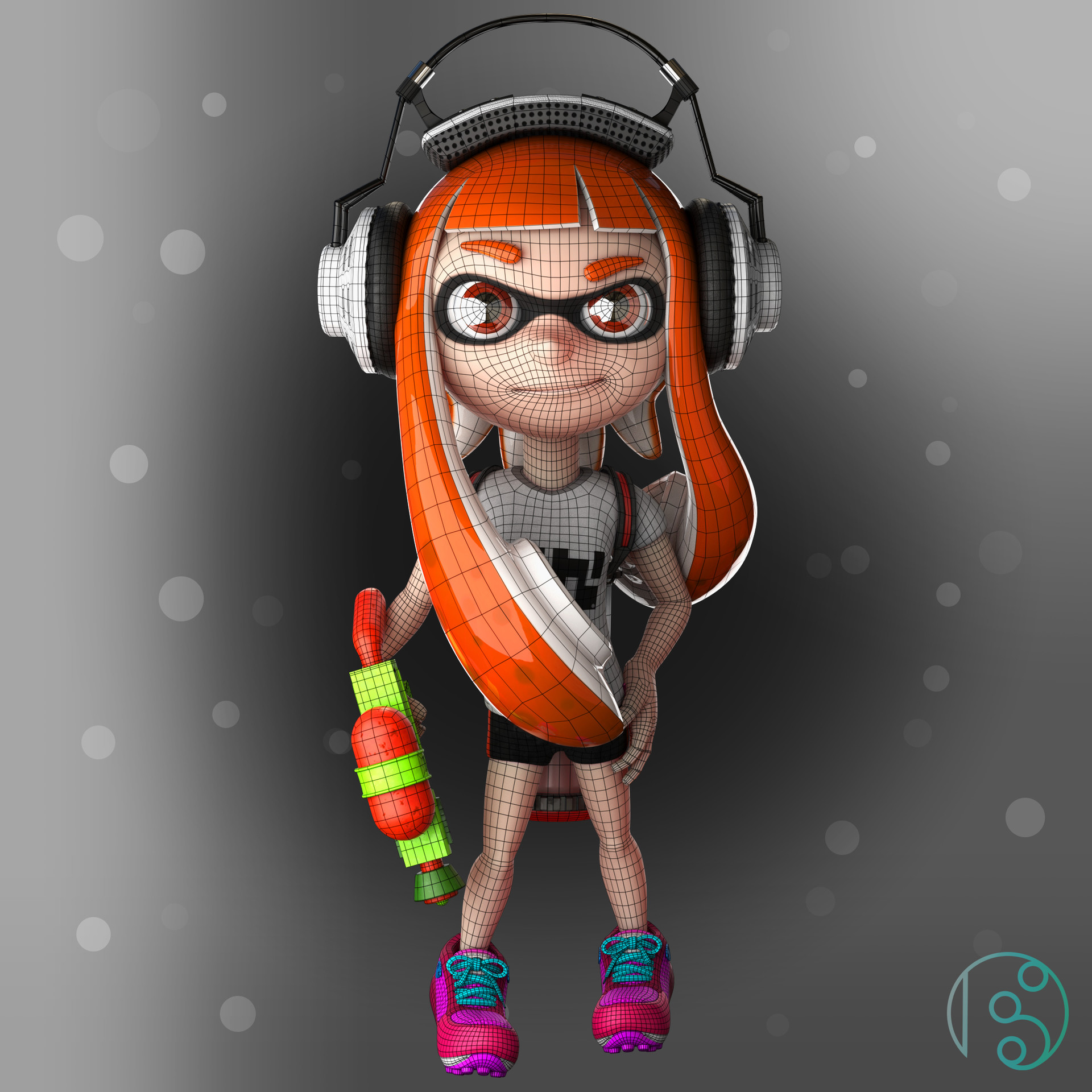 Basel Alnashashibi - Inkling Girl (Splatoon Fan Art)