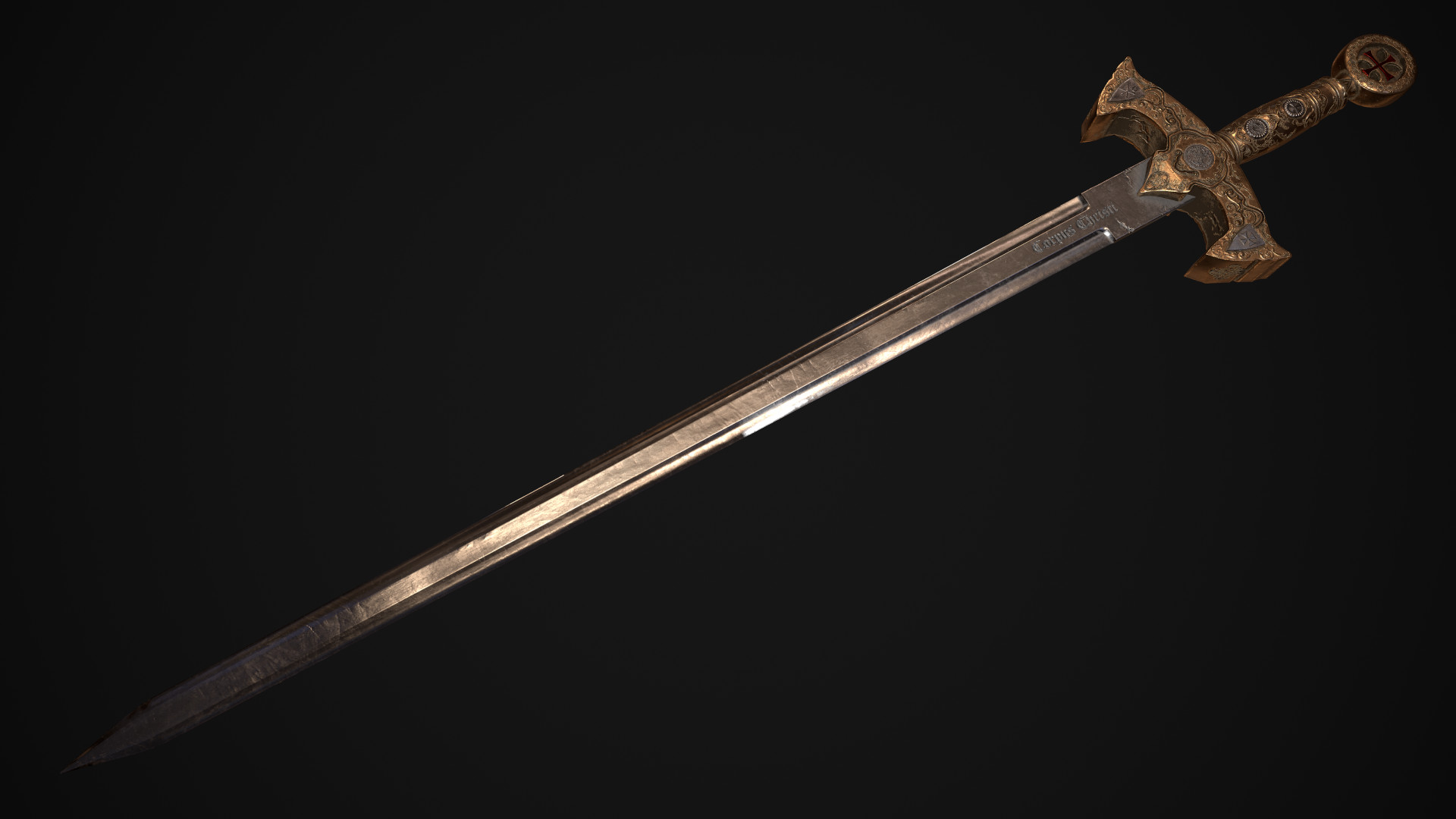 fantasy templar sword