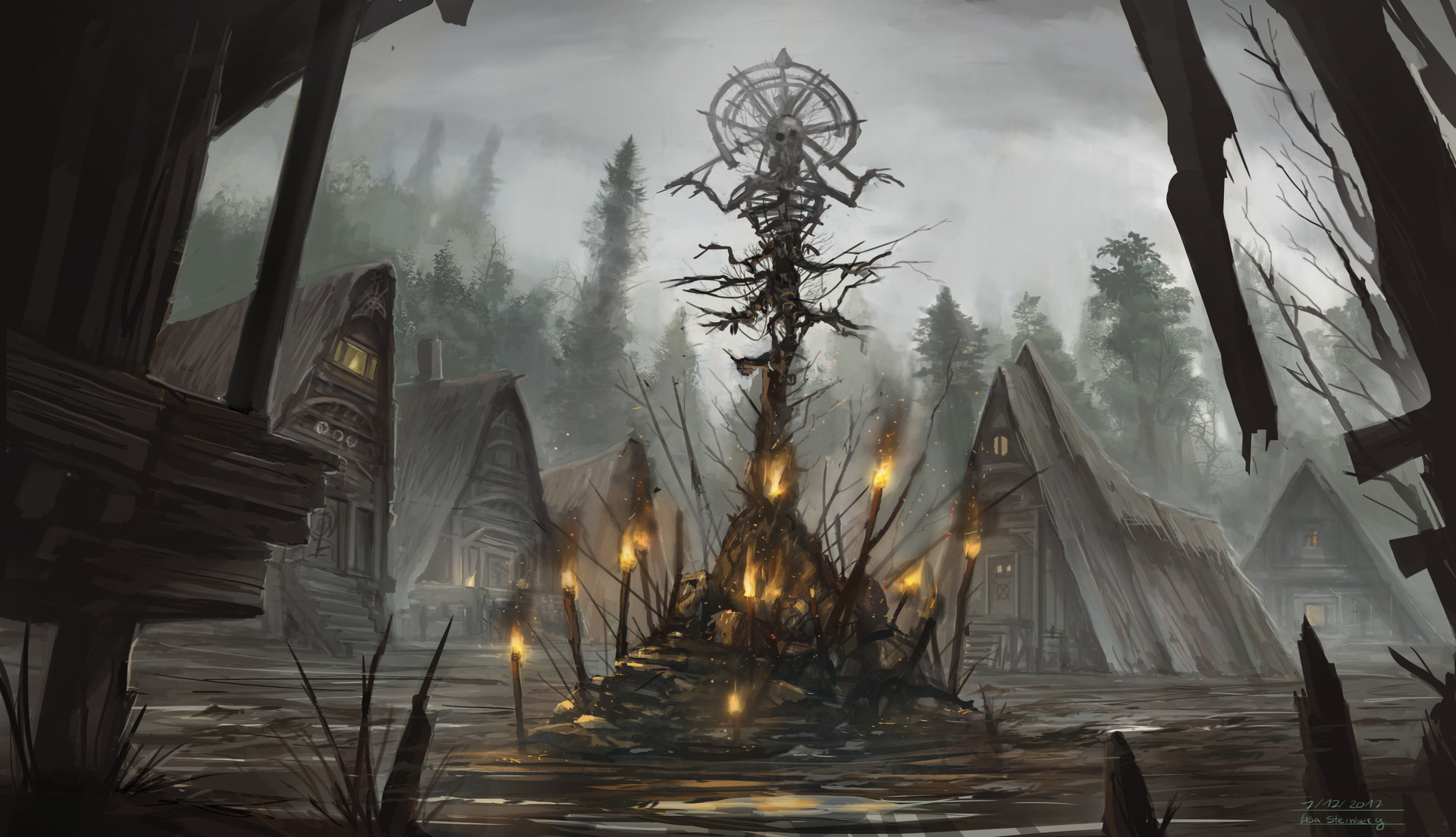 ArtStation - Hunter Village center