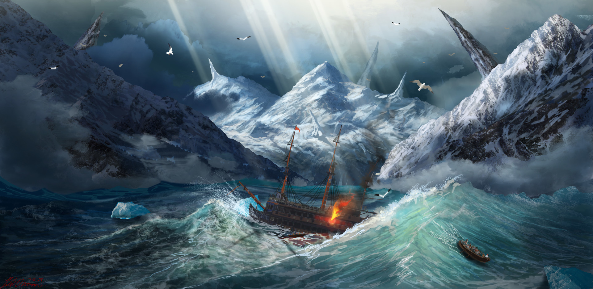 ArtStation - Storm sea
