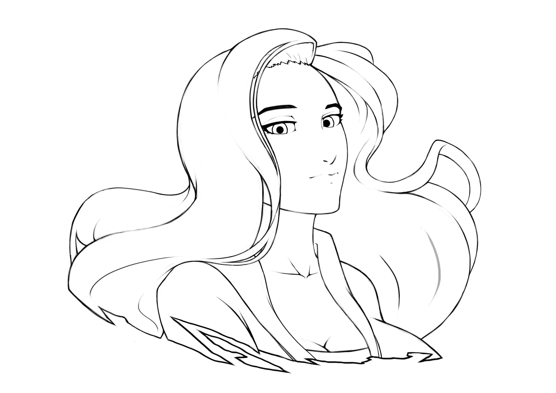 how to draw anime flowing hair