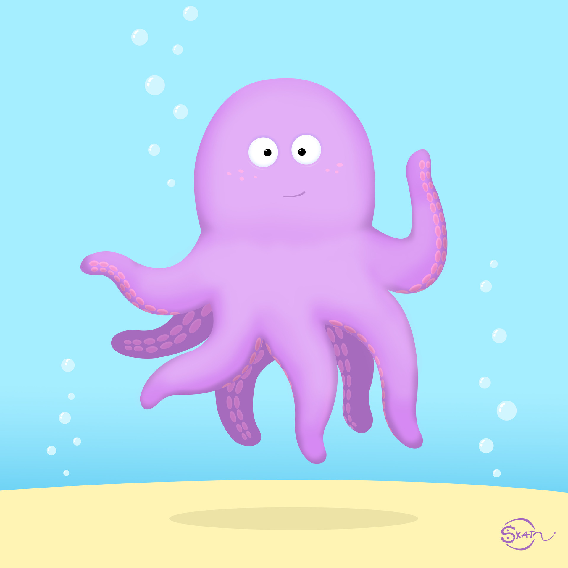 ArtStation - Pink octopus