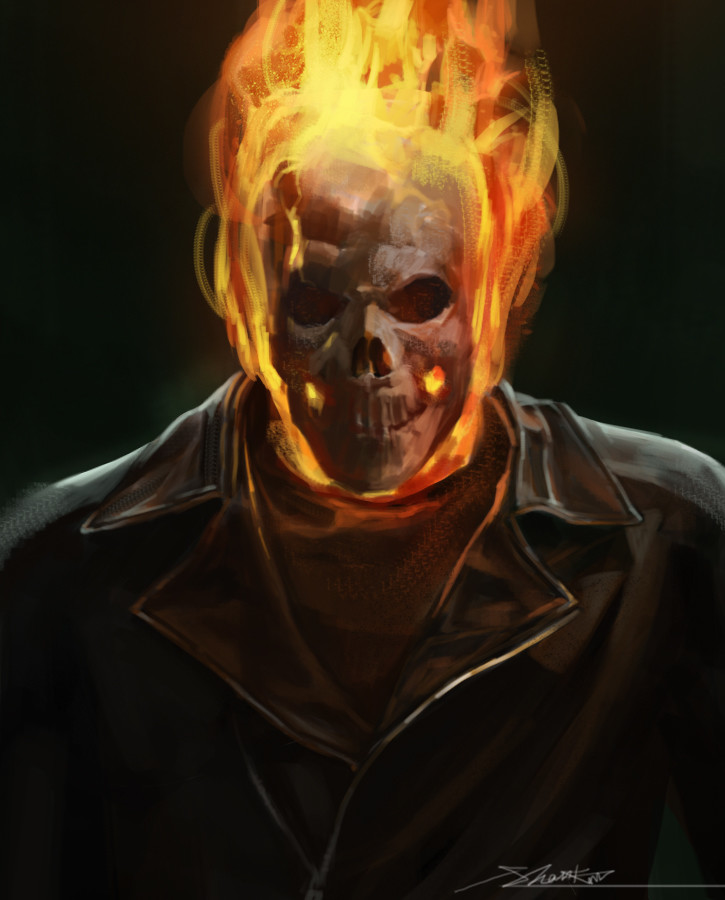 Ghost Rider Face Drawing Free Download | Ghost Rider Johnny Blaze Film