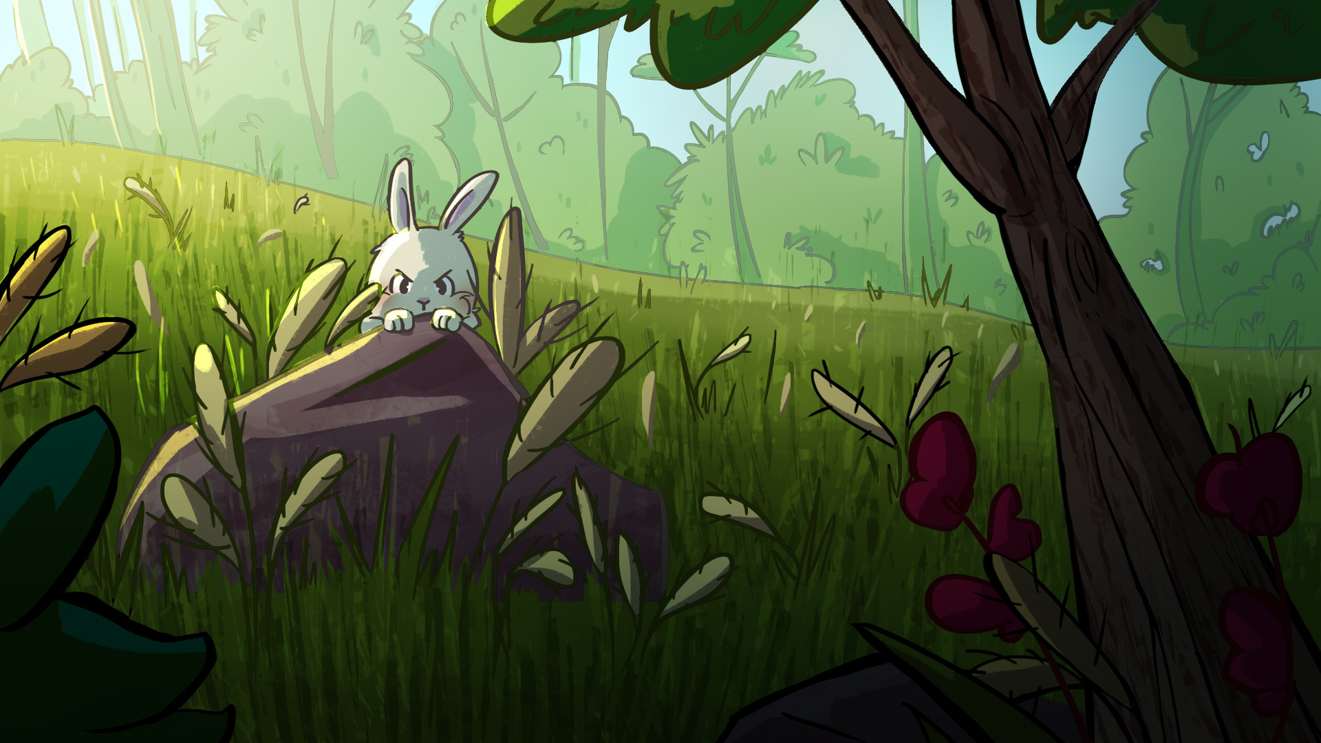 ArtStation - A little rabbit in the forest