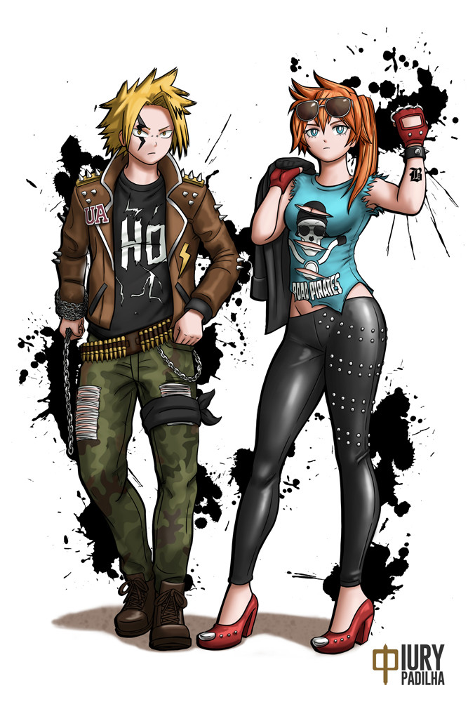 ArtStation - BNHA Punk: Kaminari and Kendo