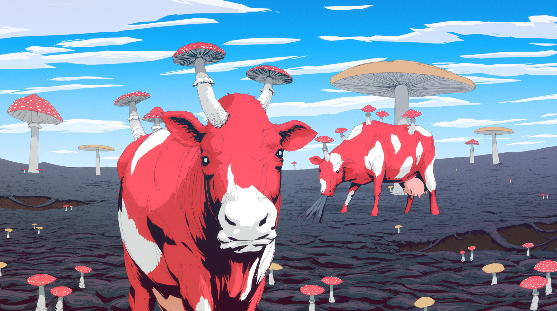 Mushroom Cows by Rustam Ha : r/ImaginaryHybrids