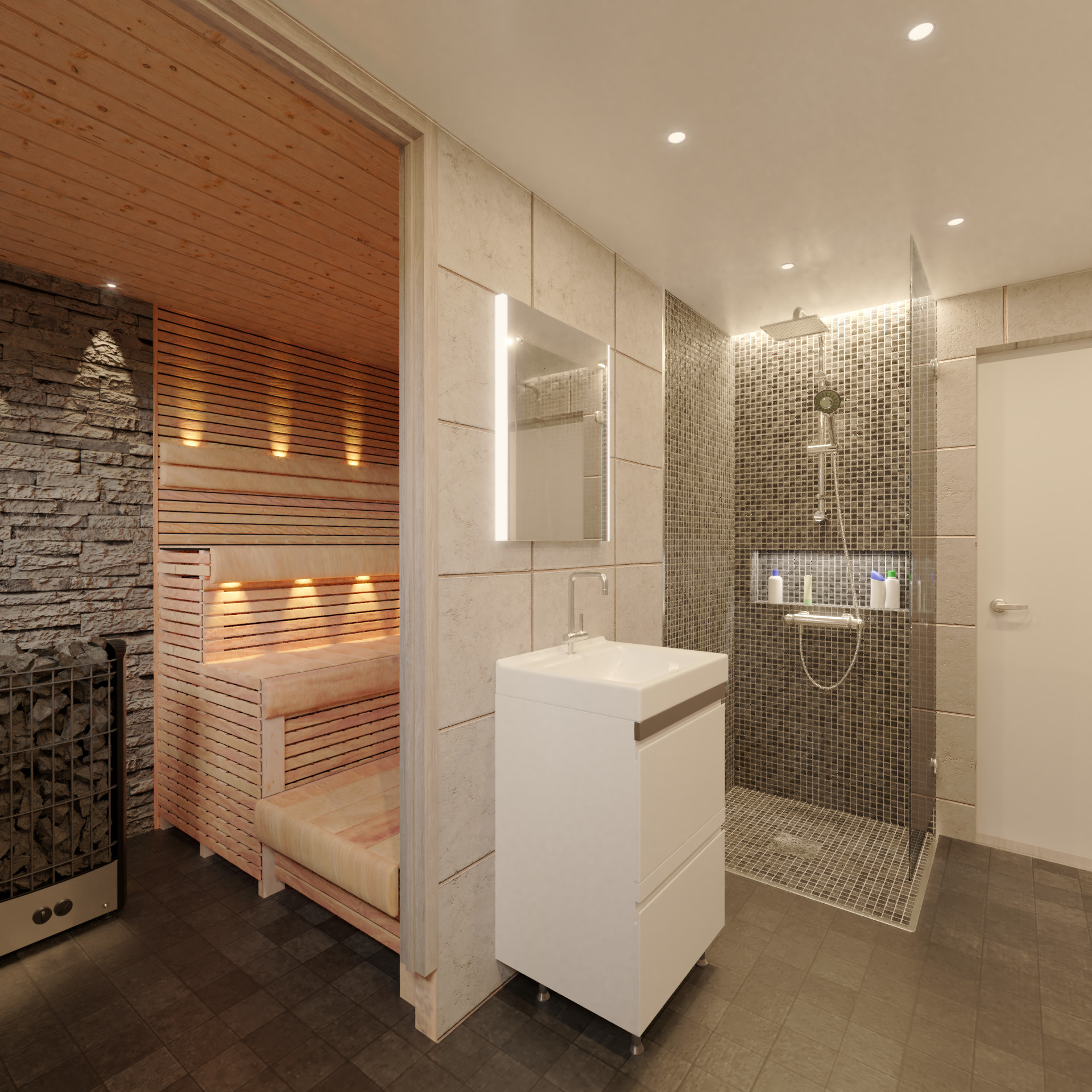 ArtStation - Bathroom / Sauna viz