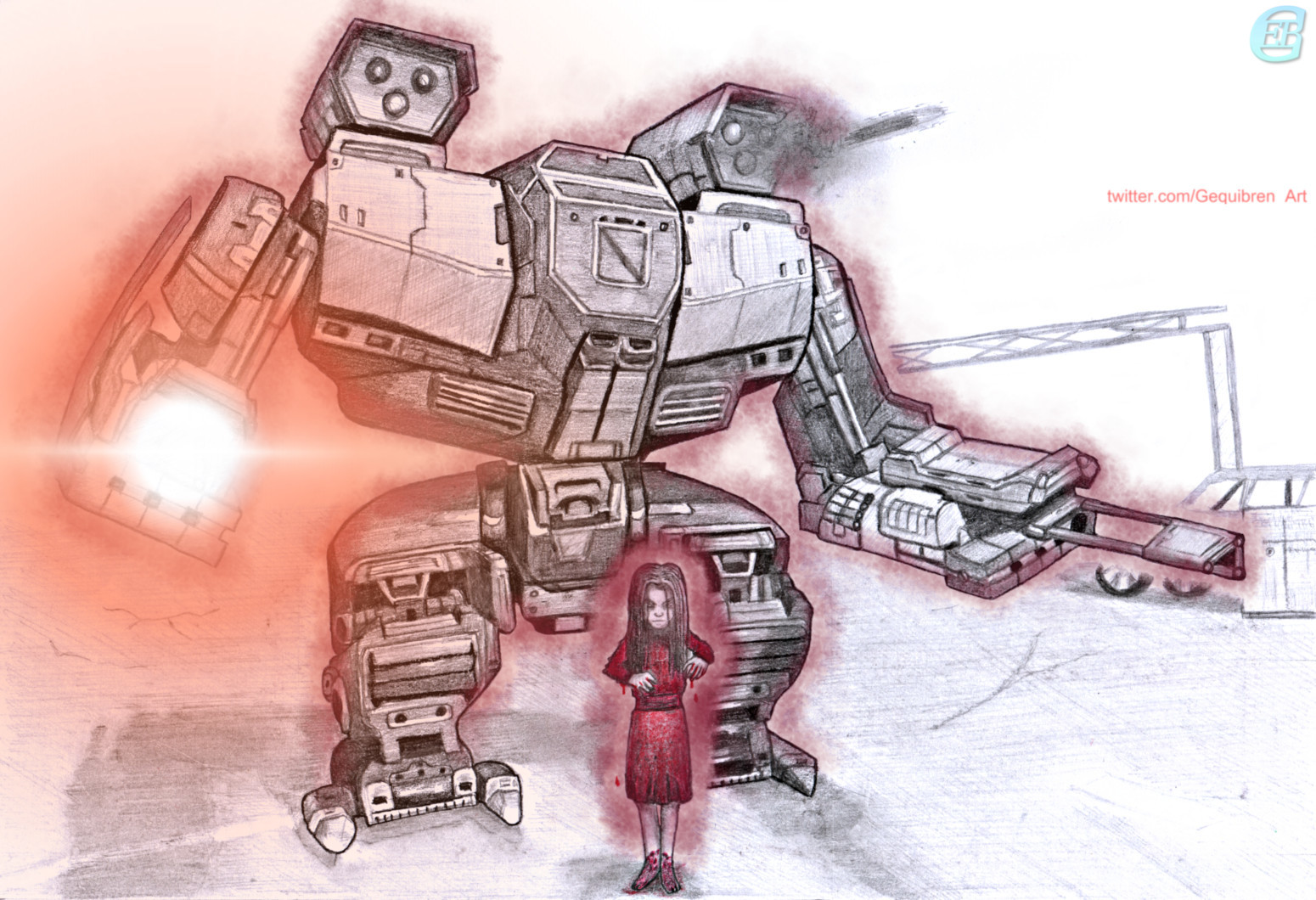 Gequibren Art - F.E.A.R. - Alma Wade and Mecha + Some sketches