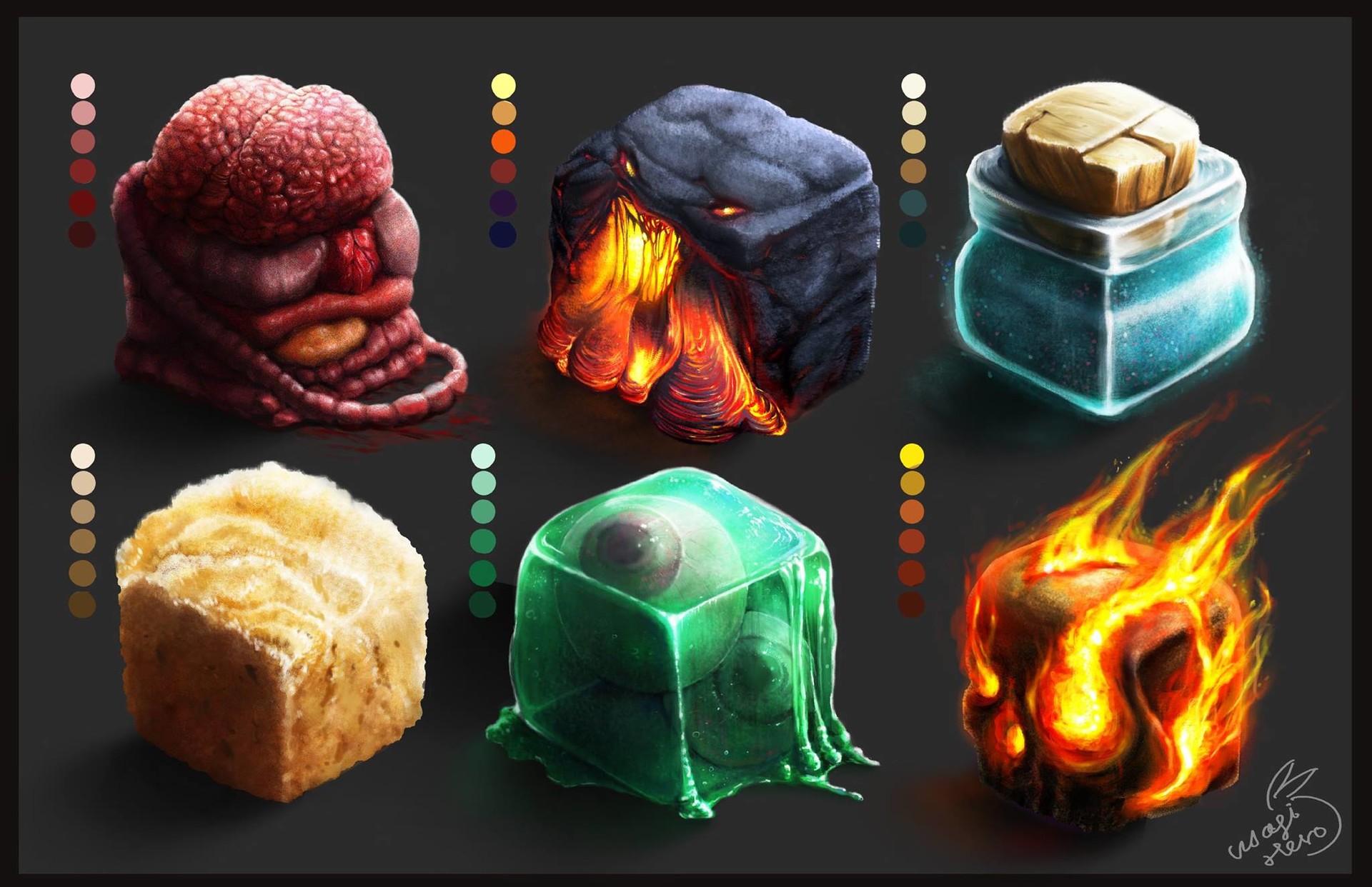 Usagi Christy Lam - Texture Cubes Studies.