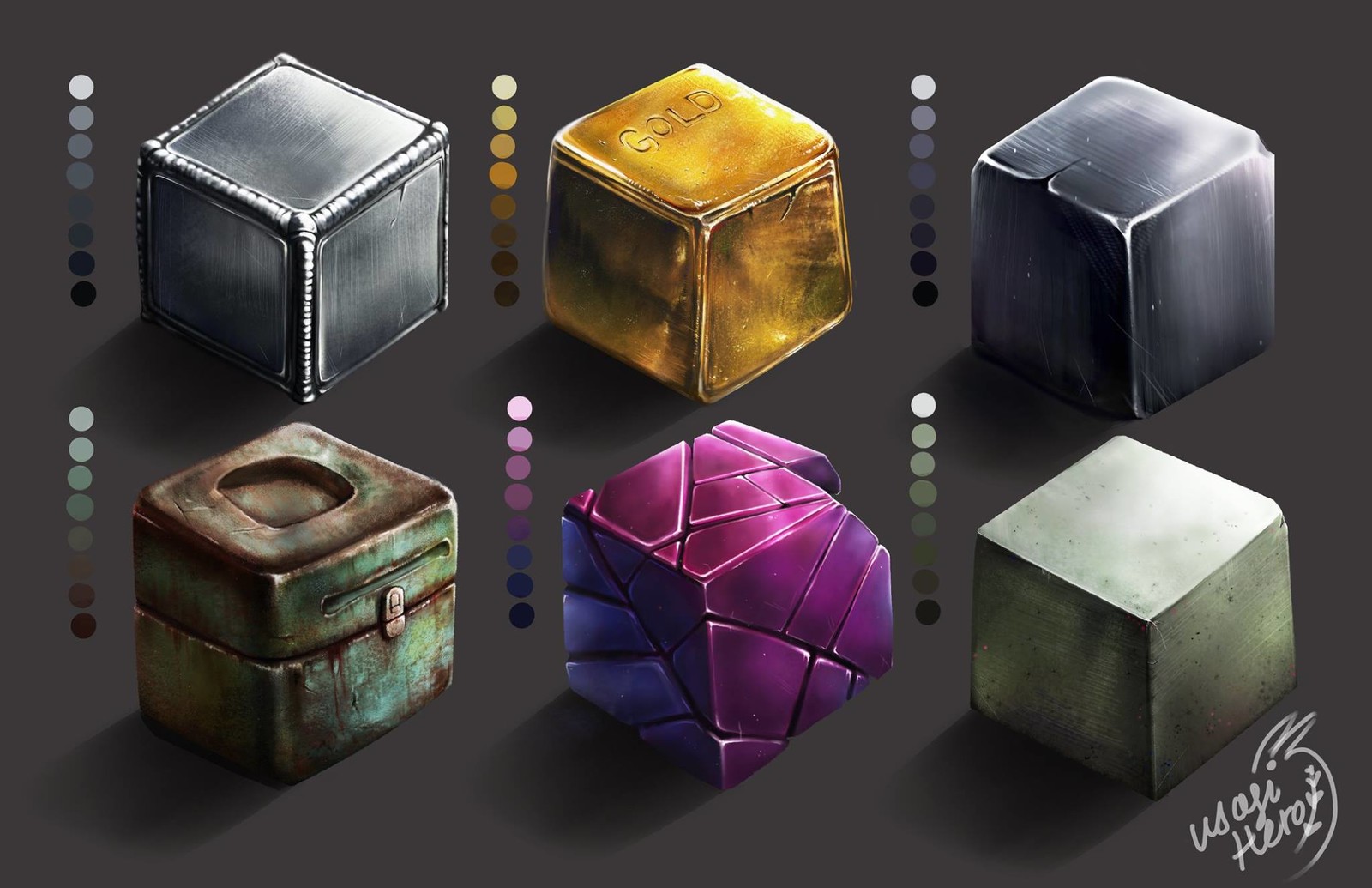 Usagi Christy Lam - Texture Cubes Studies.